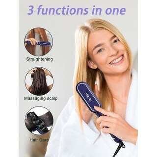 Advanced Negative Ionic Hair Straightener Brush - 27L x 5W CM - Bed ...
