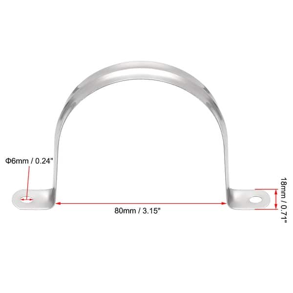 87mm(3.4") Rigid Pipe Strap 2 Holes Tube Straps 201 Stainless Steel ...