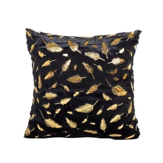 Feather Bronzing Gold Foil Soft Linen Pillow Case - Bed Bath & Beyond ...