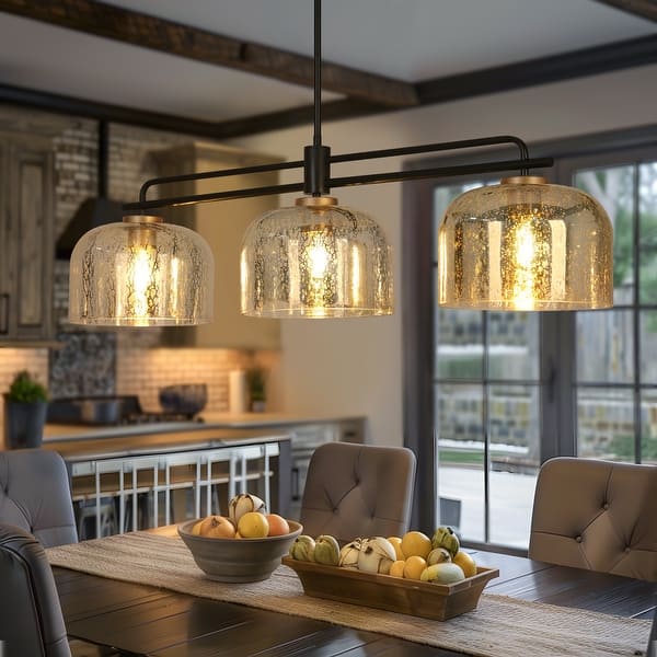 Modern Industrial 3-Light Chandelier with Mercury Glass Kitchen Island ...