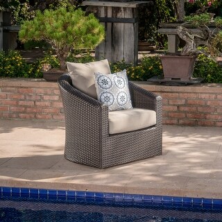 Outdoor Patio Single Chair Club Chairs With Cushion and Swivel Base ...