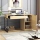 47" Wicker Computer Desk, Work Desk, Office Desk, Writing PC Table with ...