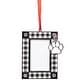 Paw Print Buffalo Plaid Pet Photo Frame Christmas Ornament - 3.5" - Bed ...