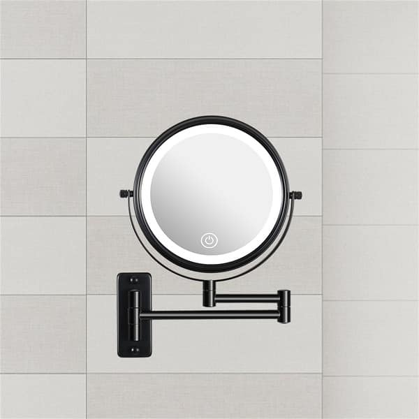 Wall Mounted Lighted Magnifying Mirror 10X Makeup Mirror 3 Color Mode ...