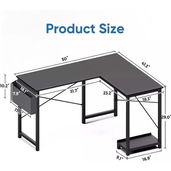 black corner computer desk