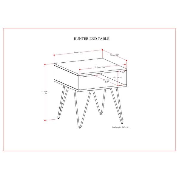 WYNDENHALL Moreno SOLID MANGO WOOD and Metal 22 inch Wide Square ...