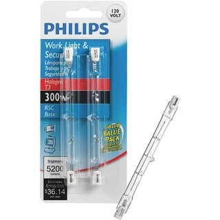Philips Lighting Co 2Pk 300W Quartz Hal Bulb 415711 Unit: CARD - Bed ...