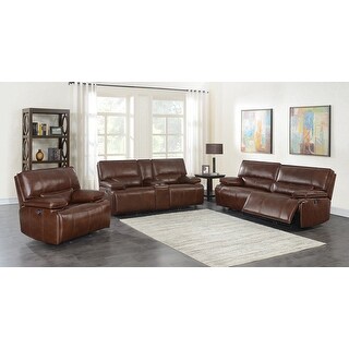 Grover Saddle Brown 2-Piece Living Room Set with Power Outlet - Bed ...