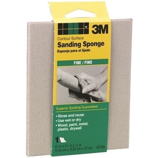 3M 917 Fine Contour Sanding Sponge, 4-1/2" x 5-1/2" x 3/16" - Bed Bath ...