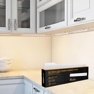 LED Under Cabinet Task Lighting, 8W, 16 Inch, 3000K Warm White - 4PACK ...
