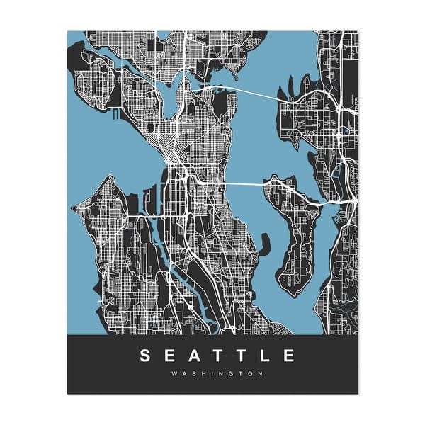 Seattle Washington Maps City World Map Art Print/Poster - Bed Bath ...