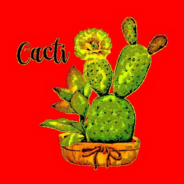 Fine Art Studio "Cacti 156" by R Bolokofsky Gallery Wrap Canvas - Bed ...