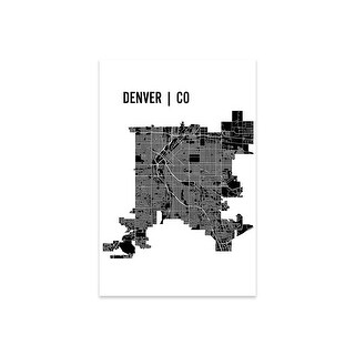 Denver Map Print On Acrylic Glass by Mr. City Printing - Bed Bath ...
