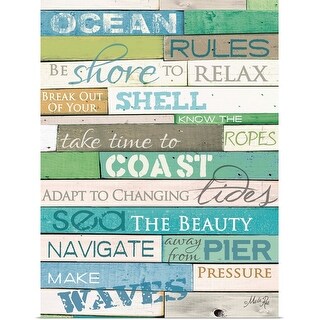"Ocean Rules" Poster Print - Multi - Bed Bath & Beyond - 25532275