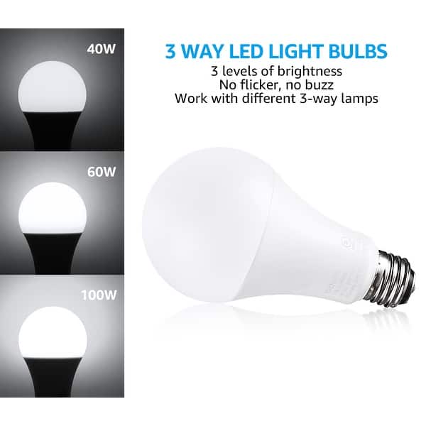 LED 3-Way A21 Light Bulb, E26 Base, 5000K Daylight - 4PACK - Bed Bath & Beyond - 37284089