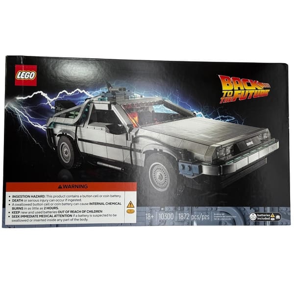LEGO Icons Back to the Future Time Machine Model Car Building Kit, 1872 ...