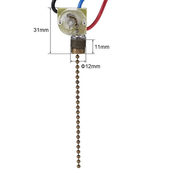 Pull Chain Switch 3 Way ZE-110 for Ceiling Fan Lamp Light Clear Bronze ...