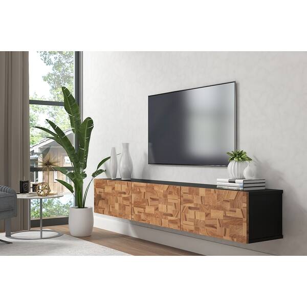 Lucy-Mea Floating 71"TV Stand Up to 80" TV's Wall Mounted Media Console ...