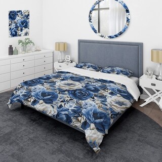 Designart "Blue Neo Victorian Roses Victorian Pattern III" Cottage ...