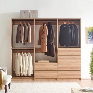 Prosper Oak Freestanding Walk in Wood Closet System - Bed Bath & Beyond ...