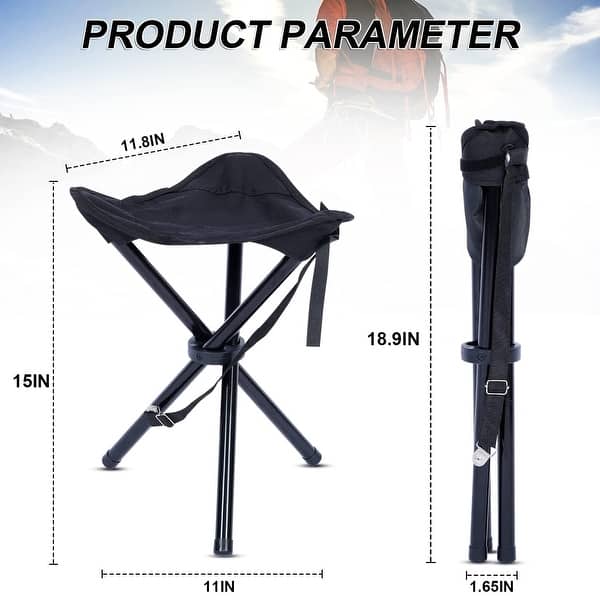 Folding Tripod Camping Stool Tri-Leg Slacker Chair Super Compact for ...