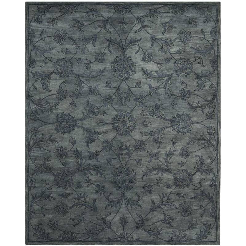 Traditional Wool Area Rug - 9x12 Hand-Spun Pile Rug - Victorian Style ...