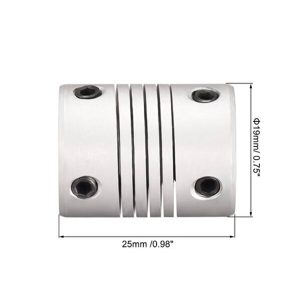 6.35mm to 6.35mm Aluminum Alloy Shaft Coupling Flexible Coupler L25xD19 ...