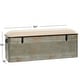 Gray Metal Galvanized Storage Bench with Cream Upholstered Burlap Top ...