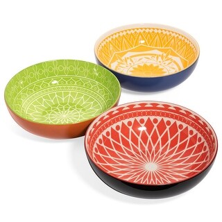 72 oz Bowls Extra Large Serving Bowls Set of 3 Colorful Porcelain ...