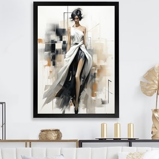 Designart "Black And White Fashion Top Model Woman Runway II" Fashion ...