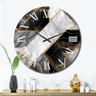 Designart "Marble Granite Agate With Touches Of Gold IV" Modern ...