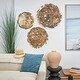 Gold Metal Abstract Round Disk Leaf Home Wall Decor (Set of 3) - Bed ...