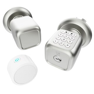 Smart Door Lock Wi-Fi Bridge Remote Keypad Door Knob Keyless Entry With ...