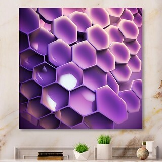 Designart 'Abstract Geomtric Purple I' Modern Geometric Metal Wall Art ...
