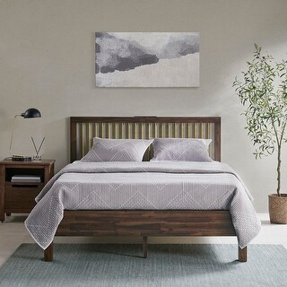 Modern Queen Size Wood Platform Bed WIth Footboard and Headboard for ...