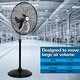 20" High Velocity Pedestal Fan, 3-Speed 5200 CFM Industrial Oscillating ...