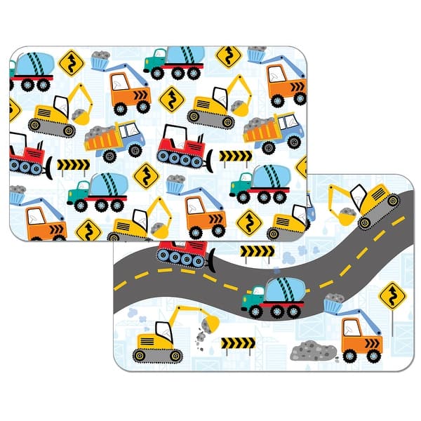 Reversible Wipe-clean Counterart Placemats Set of 4 - Kids Construction ...