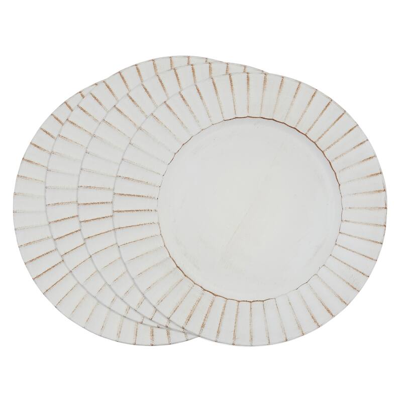 Ruffled Design Charger Plates (Set of 4) - On Sale - Overstock - 31418301