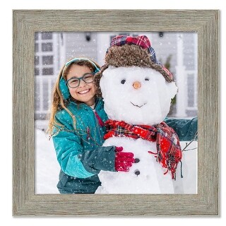 7x7 Frame Gray Barnwood Picture Frame - Modern Photo Frame Includes UV ...
