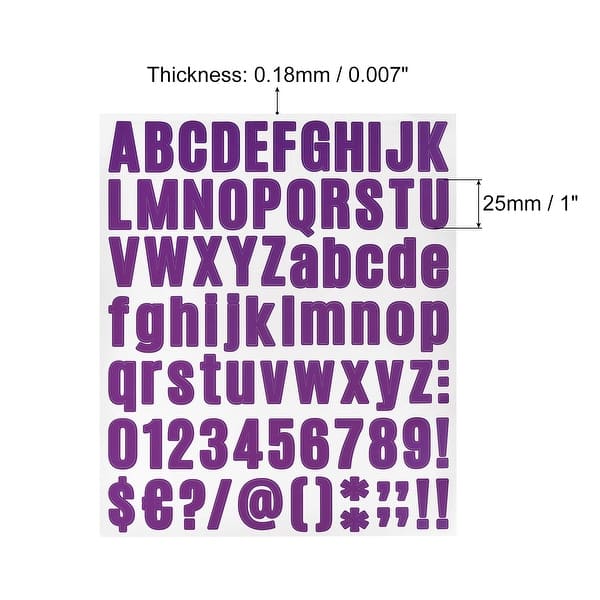 1 Inch Self Adhesive Waterproof Vinyl Letter Number Stickers 6 Sheet ...