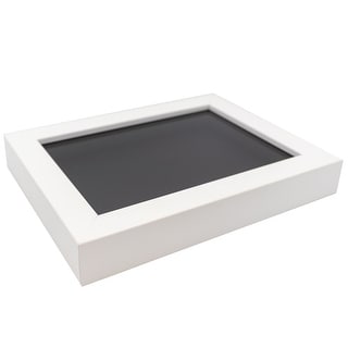 White 4x4 Wood Shadow Box with Black Acid-Free Backing - With 11/16 ...