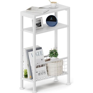 Slim 3-Tier Narrow Side Table for Small Spaces - White - Bed Bath ...