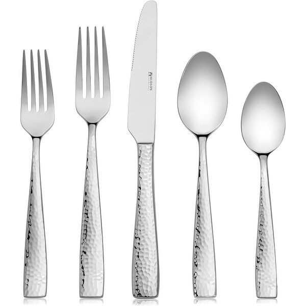 Hammered 18 10 Stainless Steel Silverware Cutlery Set On Sale Bed Bath Beyond 40572585