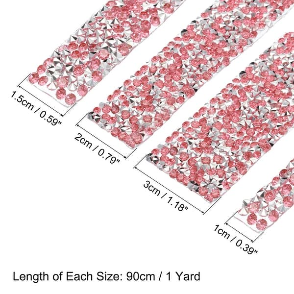 4 Roll 4 Yards Self Adhesive Crystal Diamond Ribbon Silver Base - Bed ...