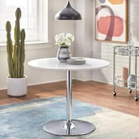 Round Dining table 36'' with metal pedestal and glass top - Glass ...