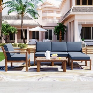 Outdoor Patio Furniture Multi-person Sofa Set with A Table - Bed Bath ...