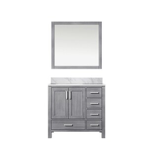 Jacques Left Offset Bath Vanity, Carrara Marble Top and Mirrors - Bed ...