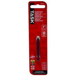 Task Tools T67512 Robertson Screwdriver Power Insert Bit, 2", Red - Bed ...