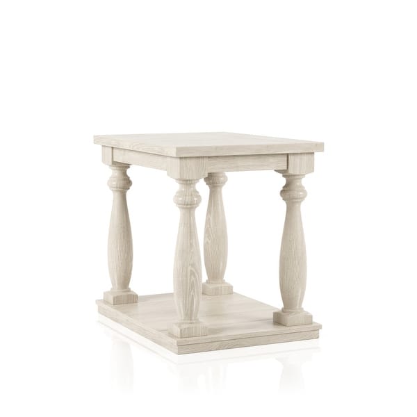 Tost Rustic White 26-inch Wood 1-Shelf Side Table by Furniture of ...