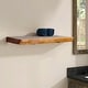 Home Soft Things 1 PieceTeak Shelf With Live Edge Wooden Wall Shelves ...